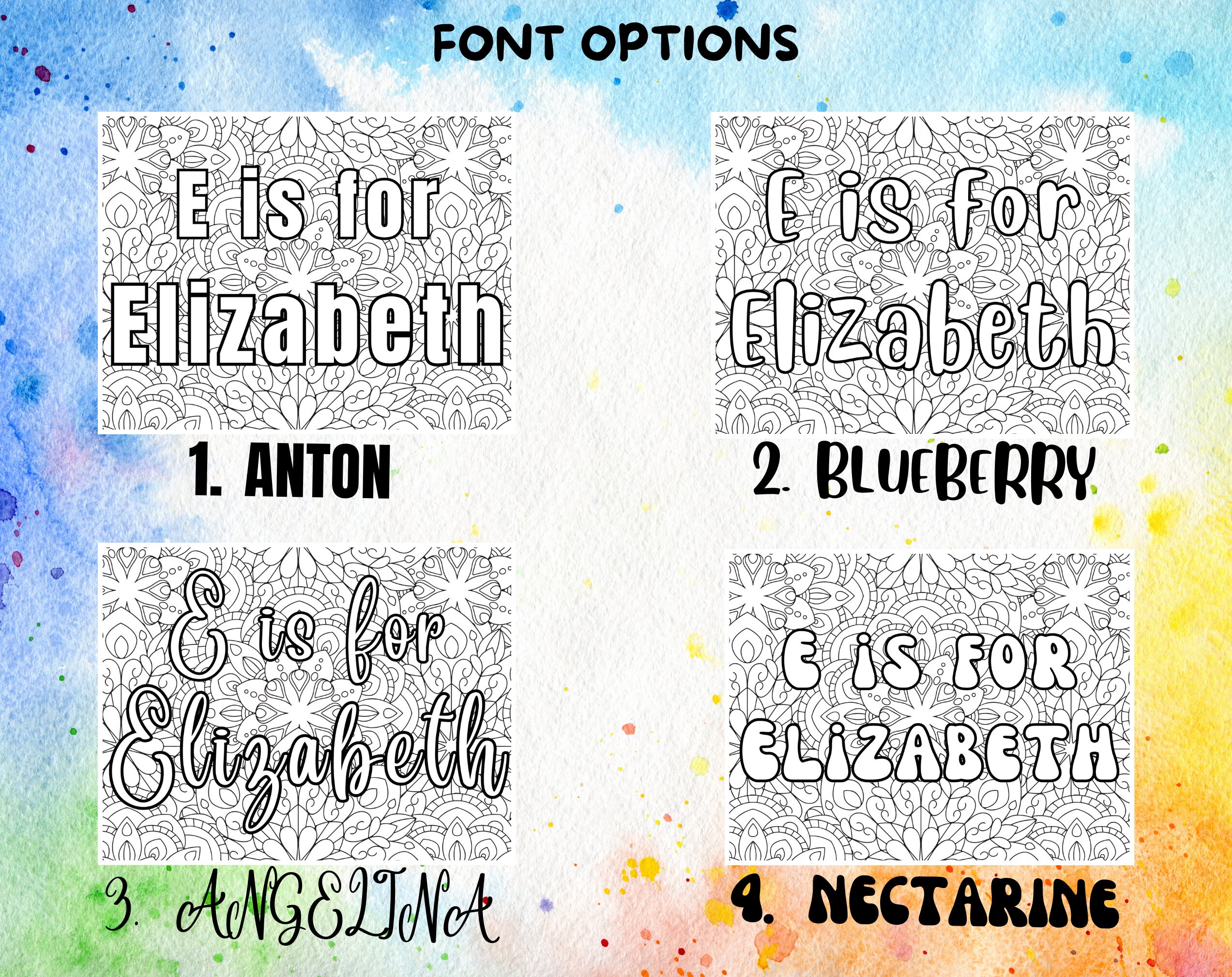 Personalized Name Coloring Page: Custom Printable (digital Download) - Etsy