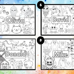 Custom Name Coloring Sheet Personalized Name Coloring Page Gift for ...