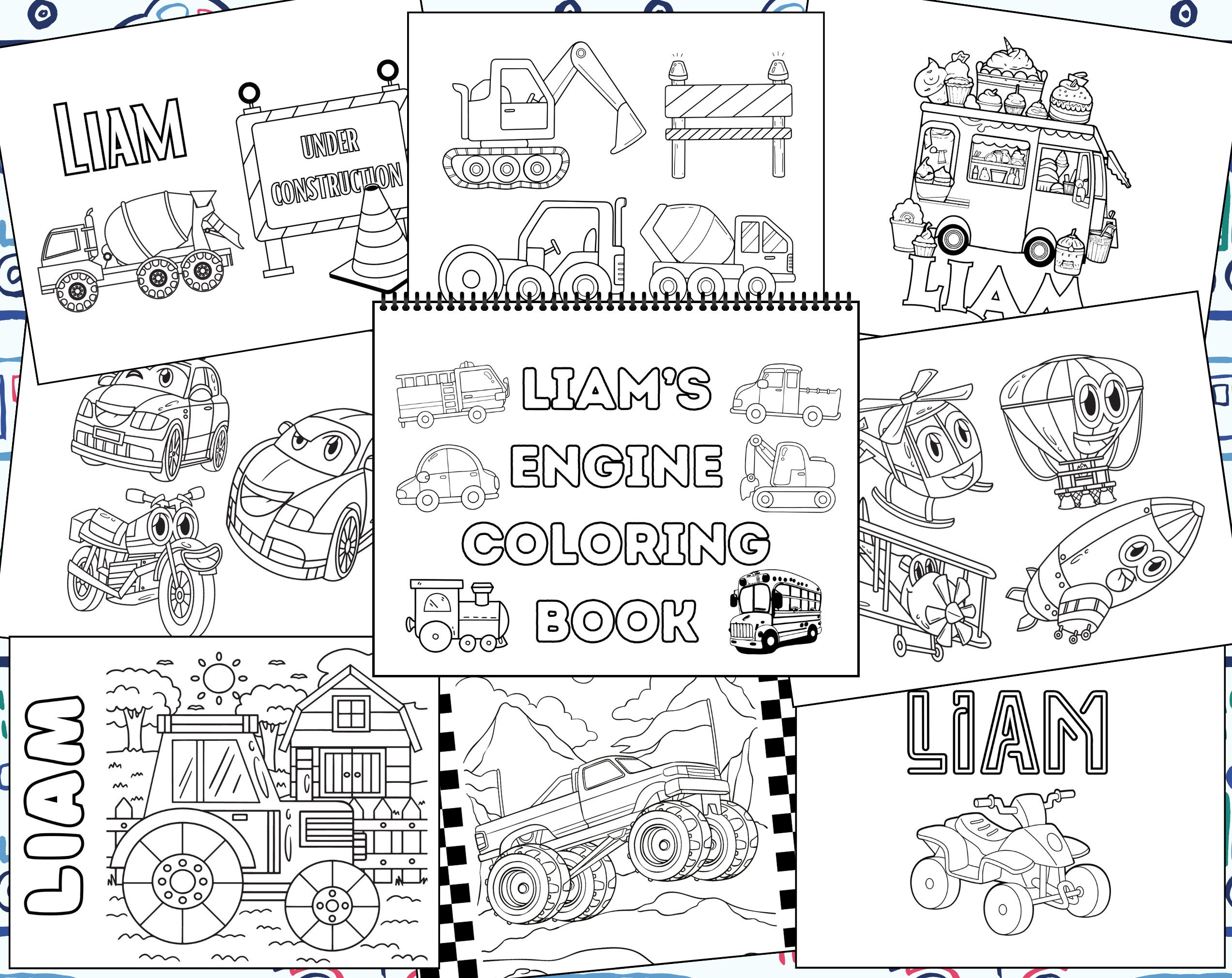 Personalized Kids Coloring Book: Custom Name, 6 Themes - Etsy