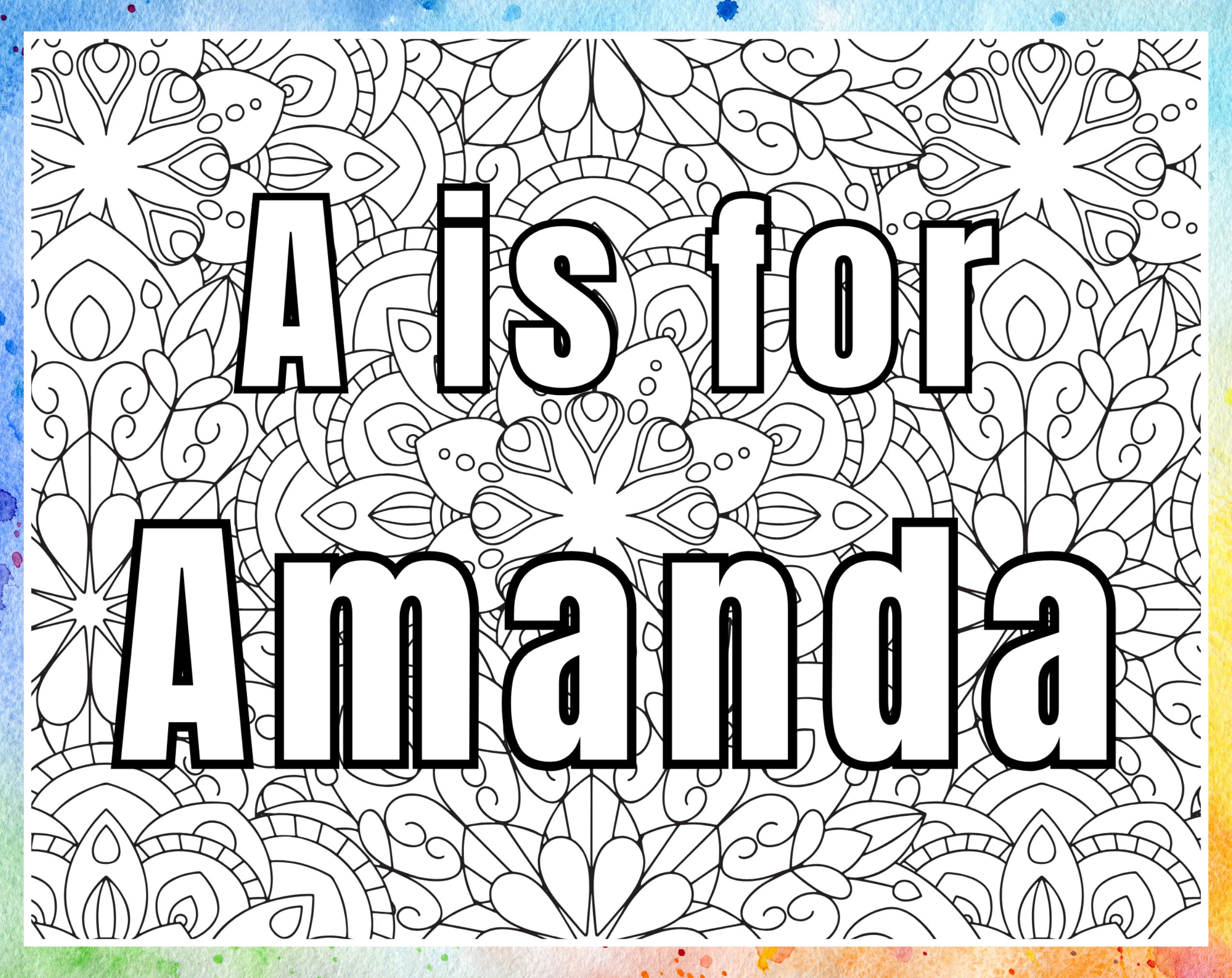 Personalized Coloring Page Customized Coloring Page Printable Personal ...