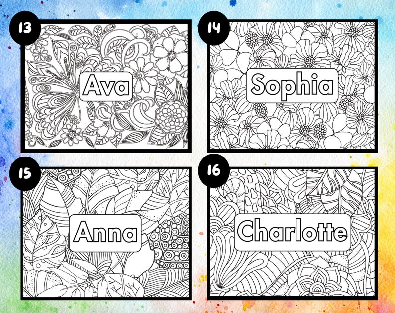 Custom Name Coloring Sheet Personalized Name Coloring Page Gift for ...