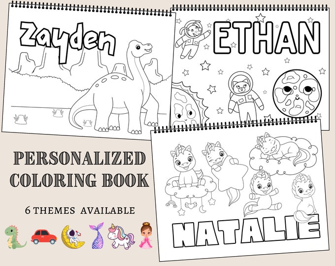 Children's Name Color Book - Children's Coloring Book - Personalized ...