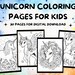 Unicorn Coloring Pages for Kids Unicorn Printable Coloring Book Digital ...
