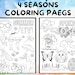 Printable Coloring Page for Kids Four Seasons Digital Download Coloring ...