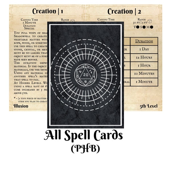 Dnd Spell Cards - Etsy
