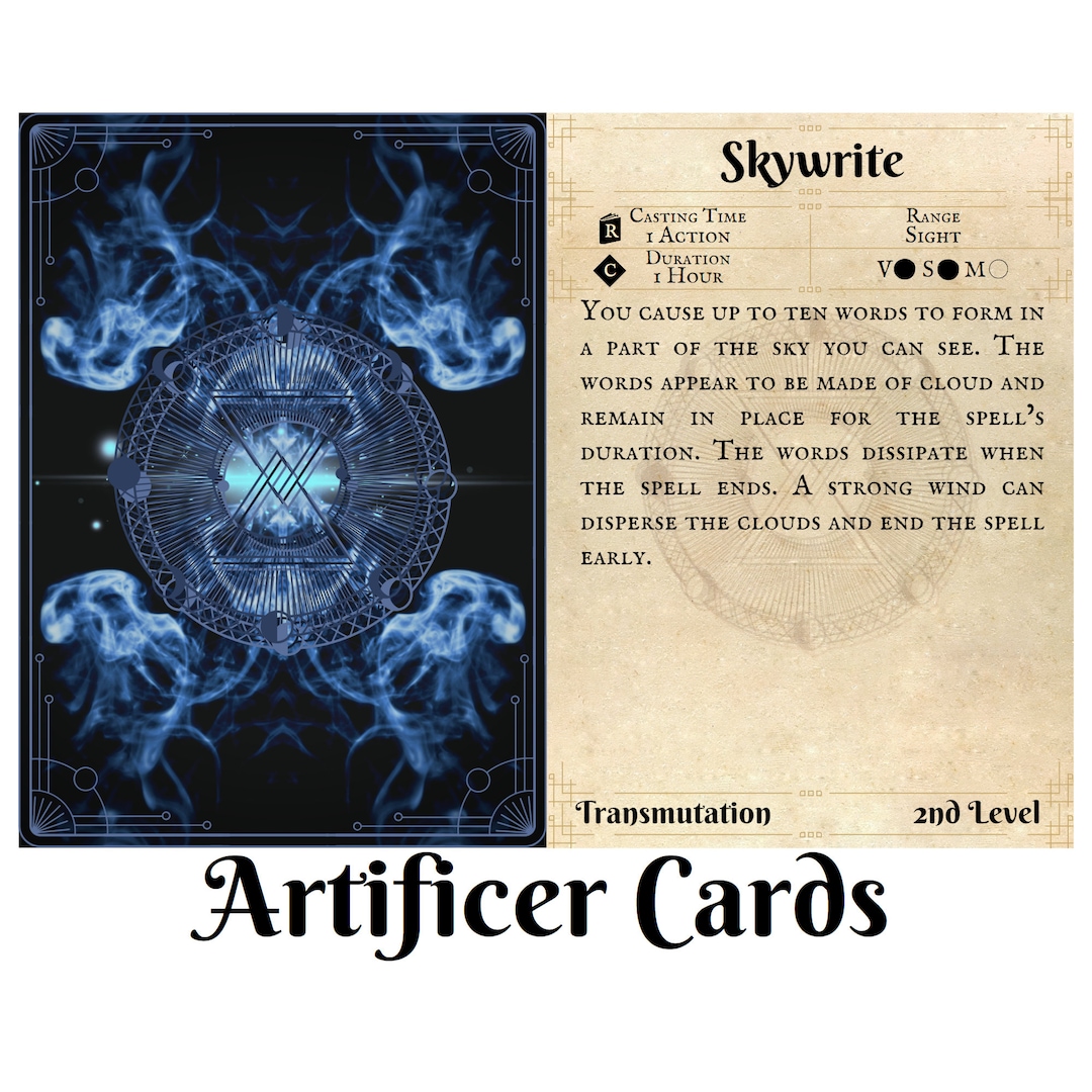 Artificer Spell Cards - Etsy