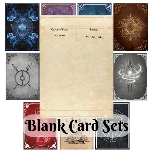 Blank Spell Cards - Etsy