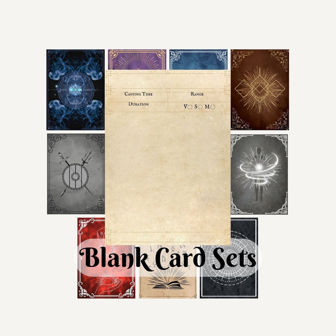 Blank Write in Spell Card Sets - Etsy