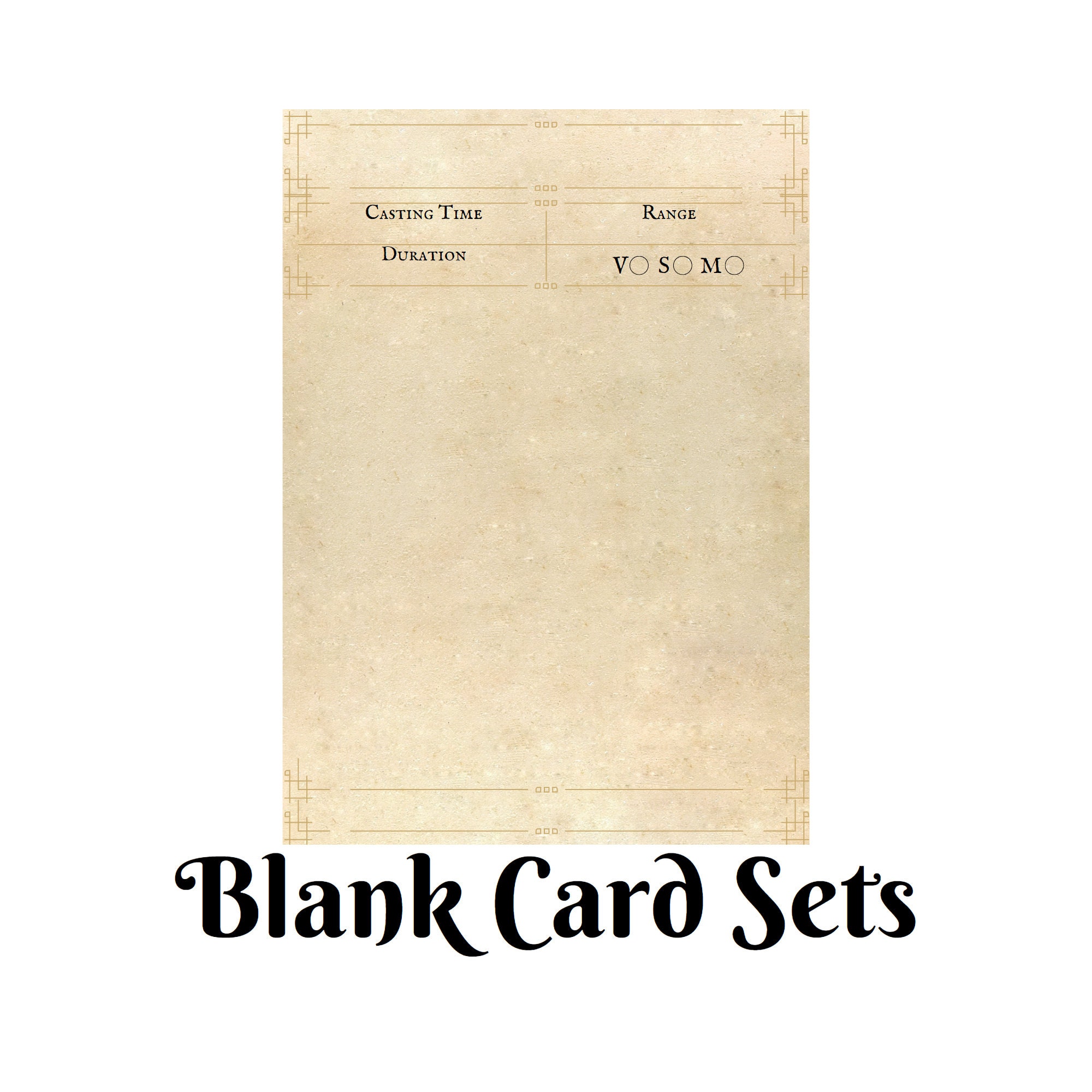 Blank Write in Spell Card Sets - Etsy
