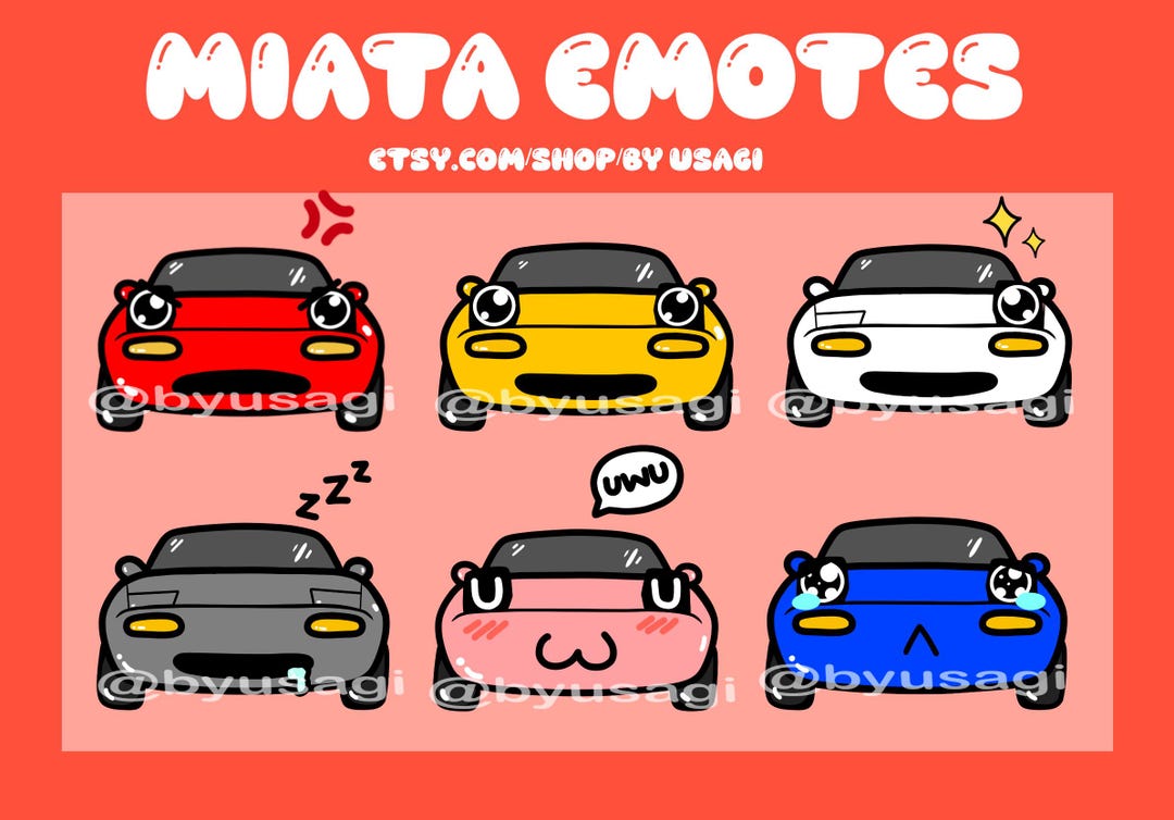 NA Mazda Miata Emotes for Twitch, Discord, and Youtube Instant Digital ...