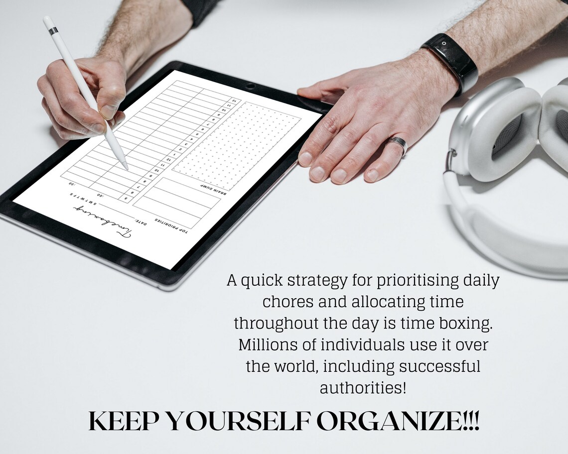 Daily Timeboxing and Time Blocking Template | Time Box | Editable ...