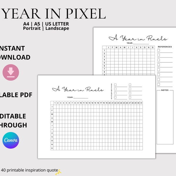 A Year in Pixels - Etsy