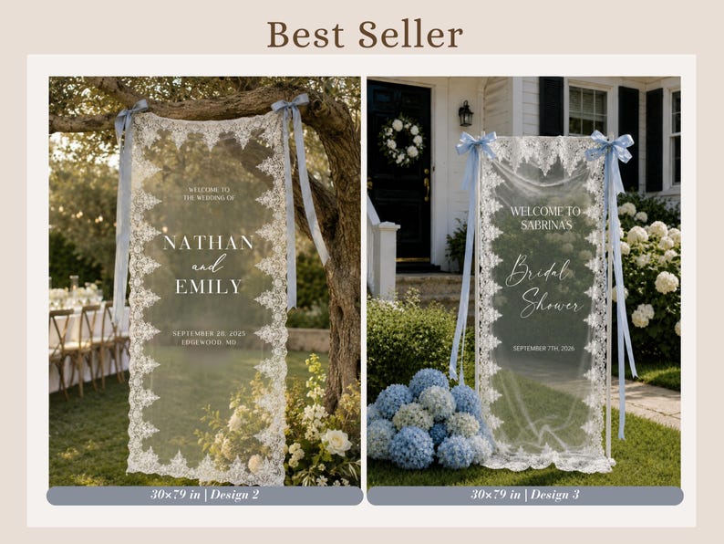 Custom Lace Wedding Welcome Sign, Personalized Lace Wedding Sign ...