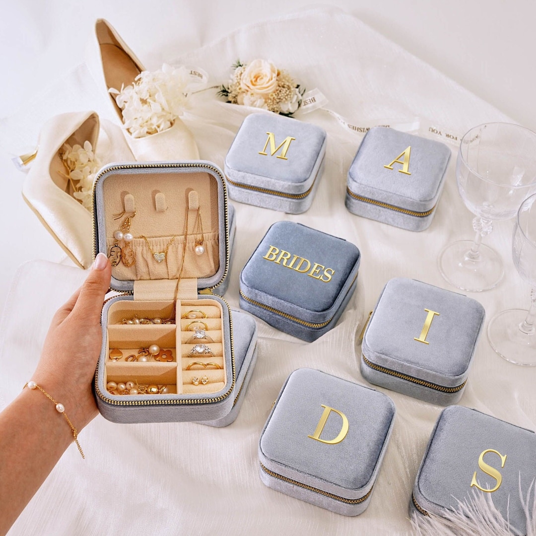 Personalized Jewelry Box, Bridesmaid Gift, Wedding Favors, Custom ...