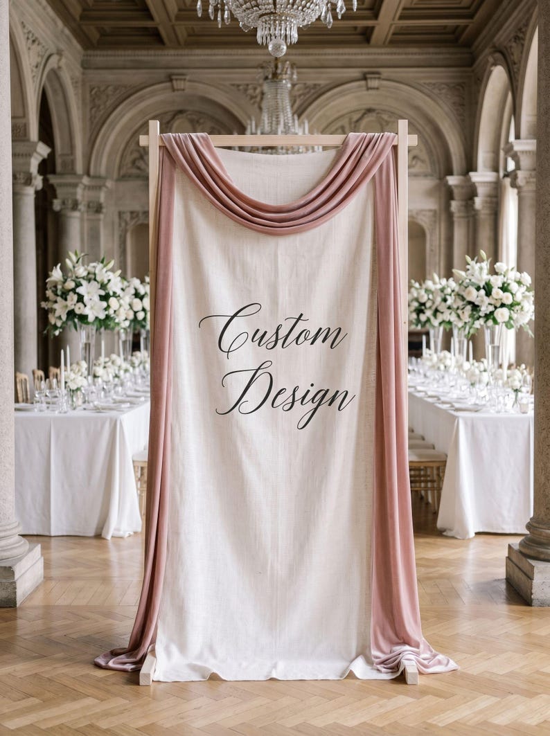 Personalized Linen Wedding Welcome Sign: Bridal Shower, Baby Shower ...