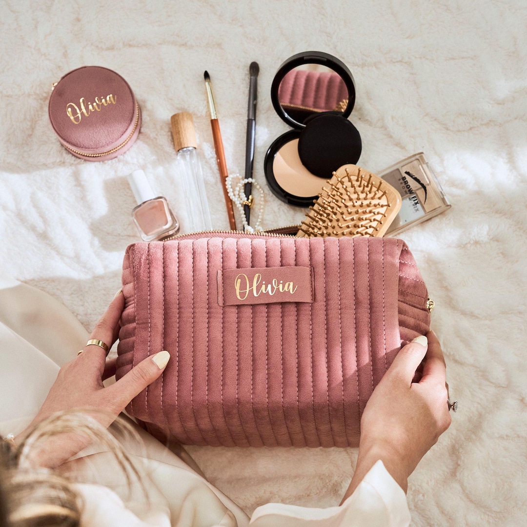 Custom Makeup Bag, Personalized Bridesmaid Gift, Wedding Gift, Travel ...