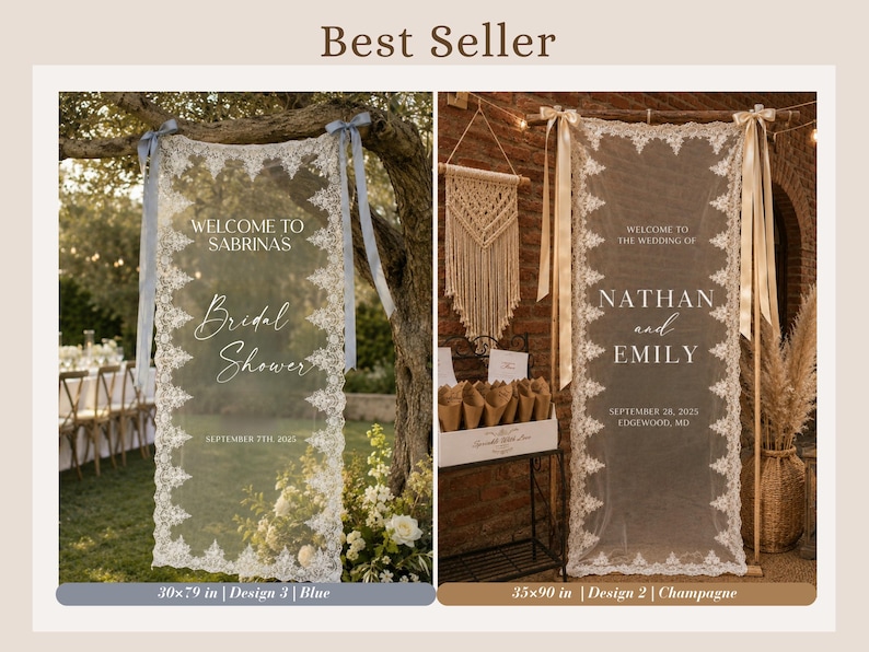 Custom Lace Wedding Welcome Sign, Personalized Lace Wedding Sign ...