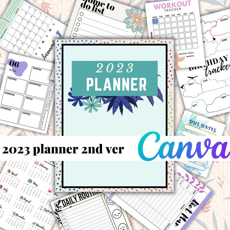 Canva 2023 Planner Templates Printable & Editable on Canva - Etsy France