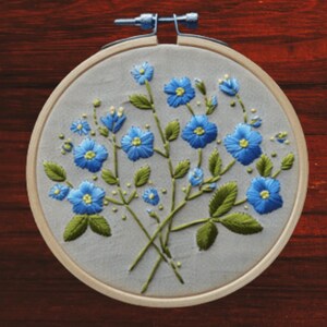 Forget-me-not Hand Embroidery Pattern: Beginner Floral Stitch (digital ...