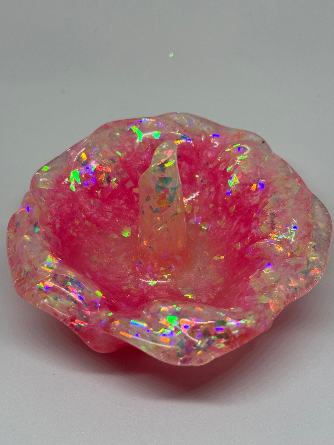 Barbie Pink Glitter Flower Resin Ring Holder for Mothers Day - Etsy