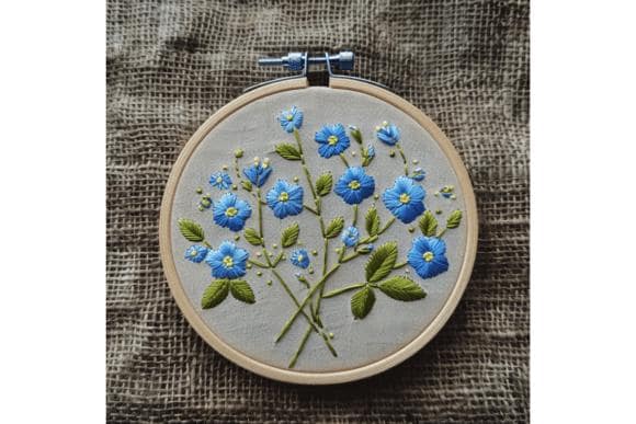 Forget-me-not Hand Embroidery Pattern: Beginner Floral Stitch (digital ...