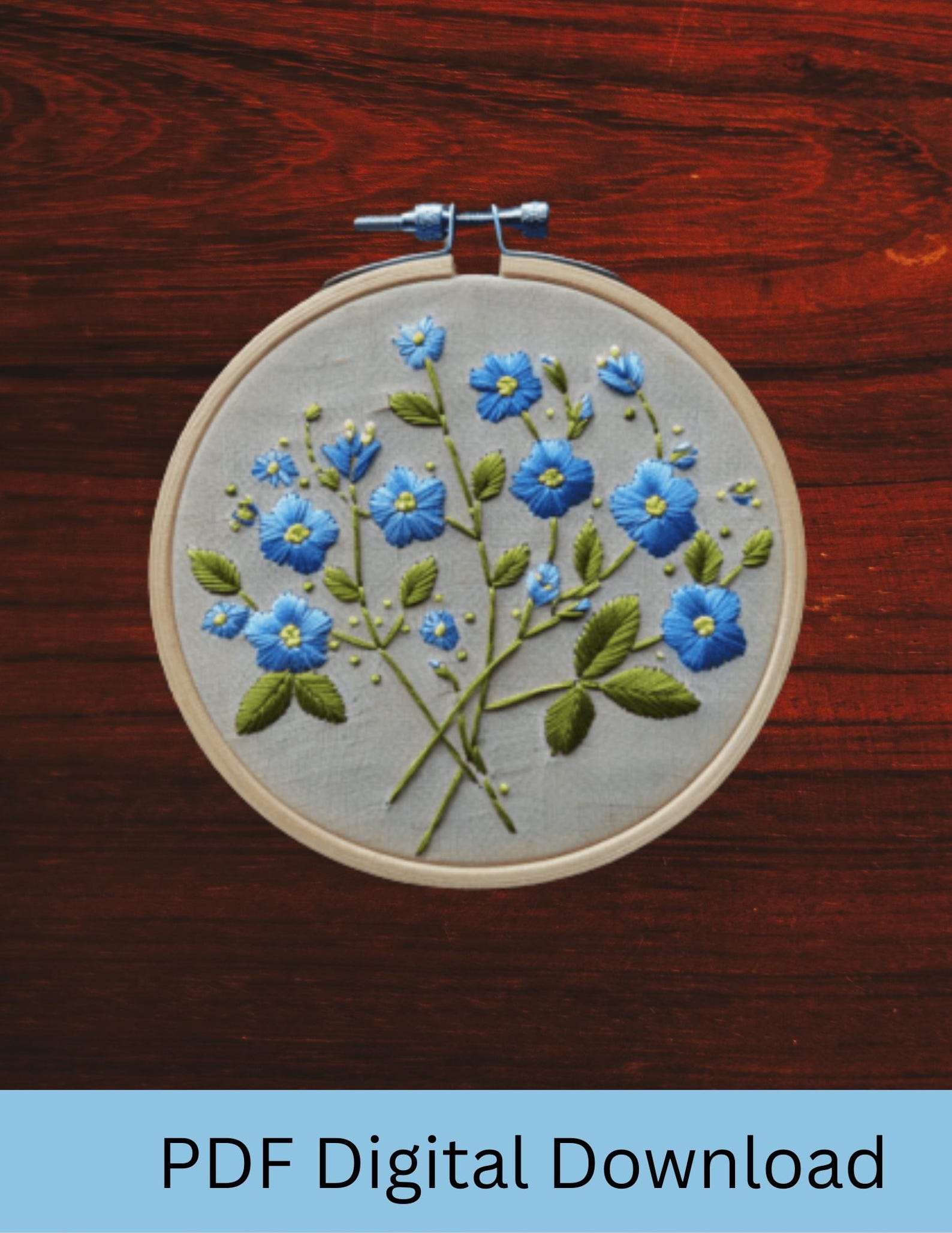 Forget-me-not Hand Embroidery Pattern: Beginner Floral Stitch (digital ...