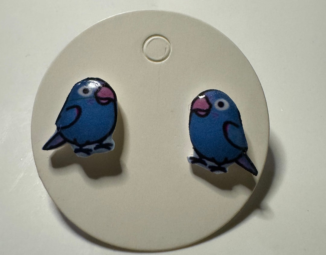 Miniature Budgie Parakeet Cockatiel Parrot Earrings - Etsy