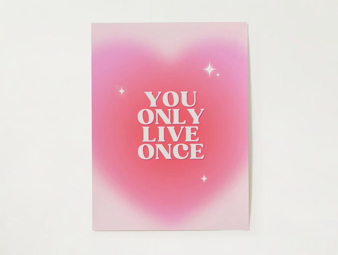 Yolo Aesthetic Poster for Dorms, Wall Art for Girls - Etsy