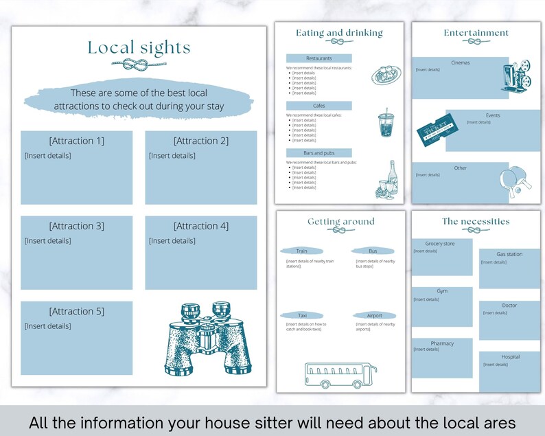 House Sitter Instructions Template, Editable Canva House Sitter ...