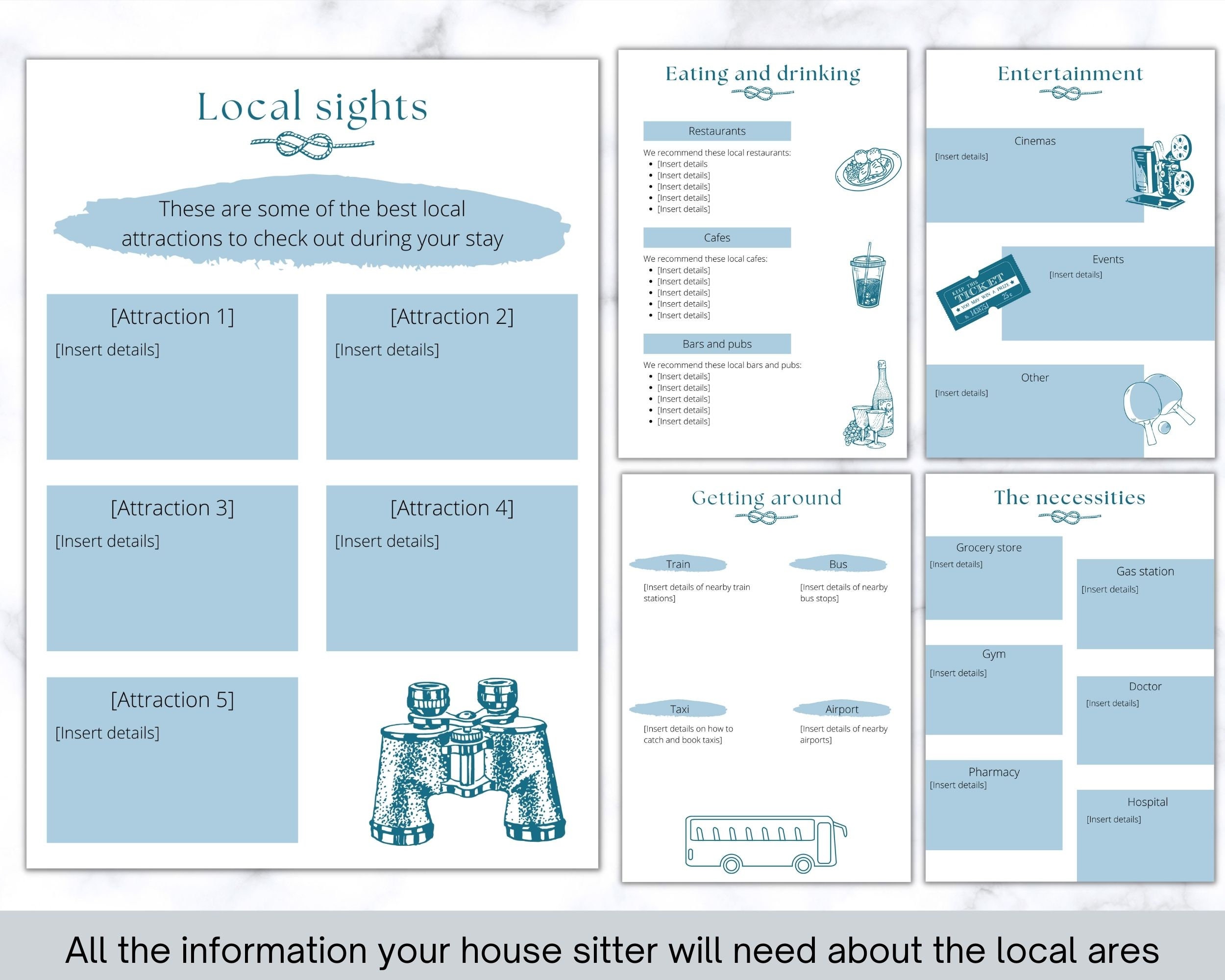 House Sitter Instructions Template, Editable Canva House Sitter ...