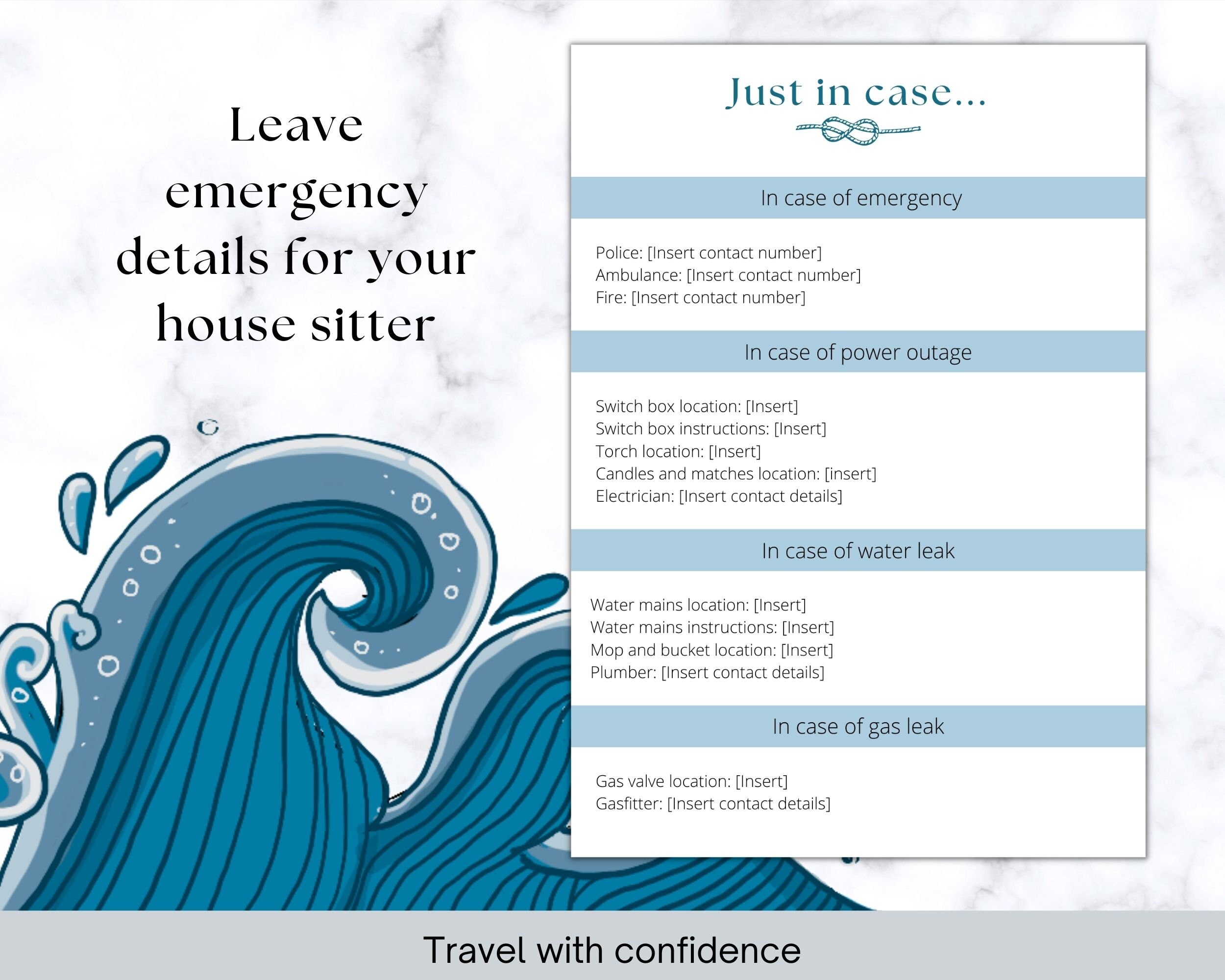 House Sitter Instructions Template, Editable Canva House Sitter ...