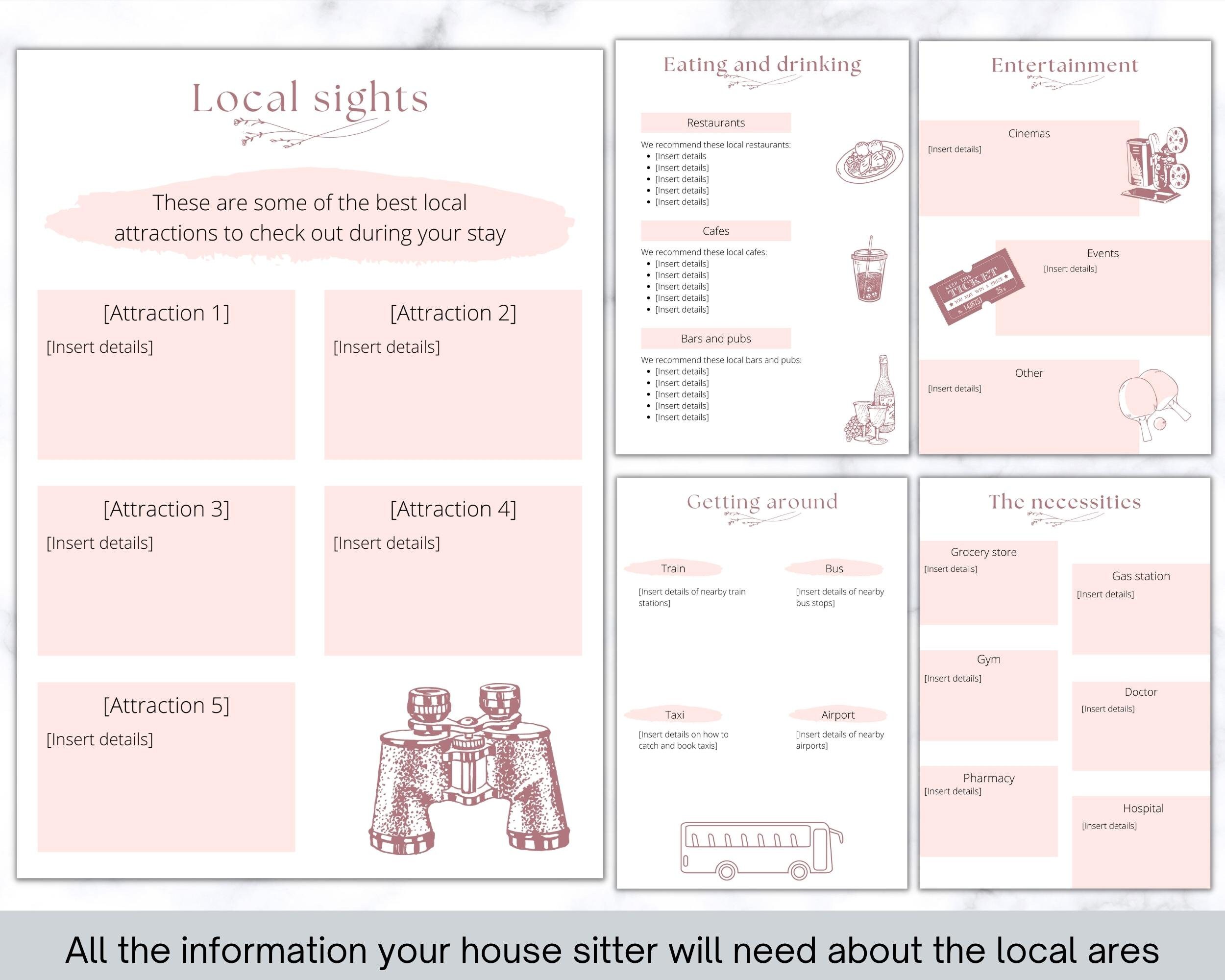 Canva Template for House Sitters, House Sitters Welcome Guide, Editable ...