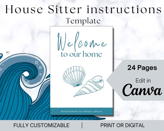 House Sitter Instructions Template Editable Canva House - Etsy Australia