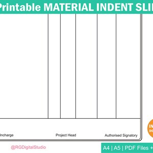 Printable Material Indent Slip Digital Download A4 A5 - Etsy