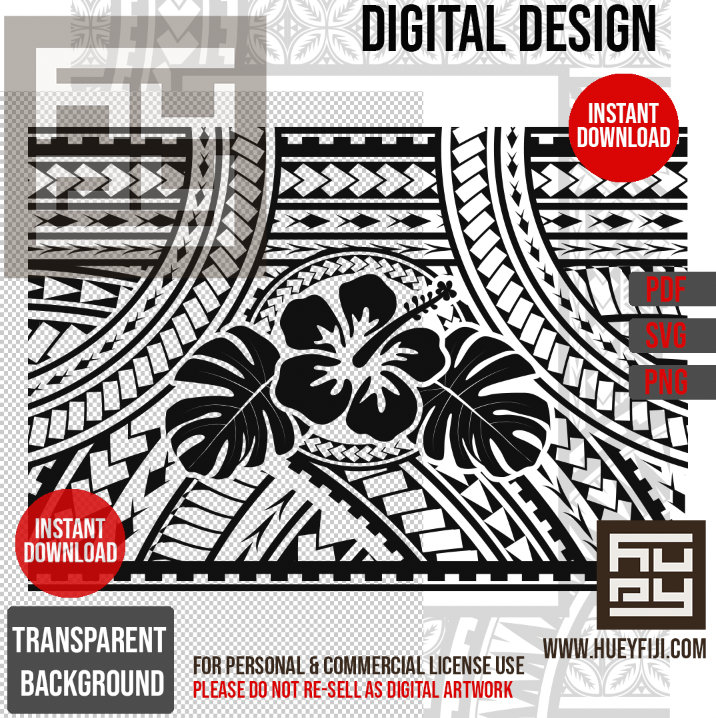 Samoan Floral Tatau Siapo Polynesian Seamless Stencil SVG Tribal ...