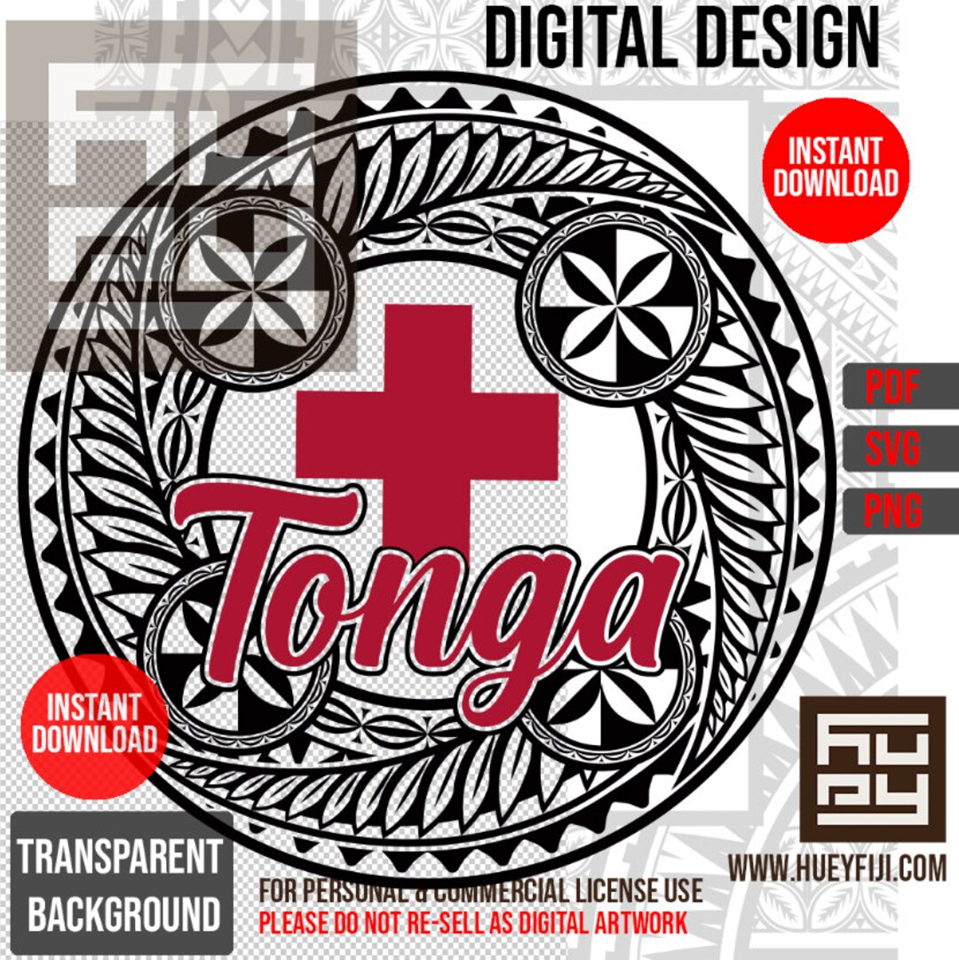 Tongan Kupesi Ngatu Mate Ma'a Tonga Pride Polynesian Tribal Pattern Digital Design - SVG Cut ...