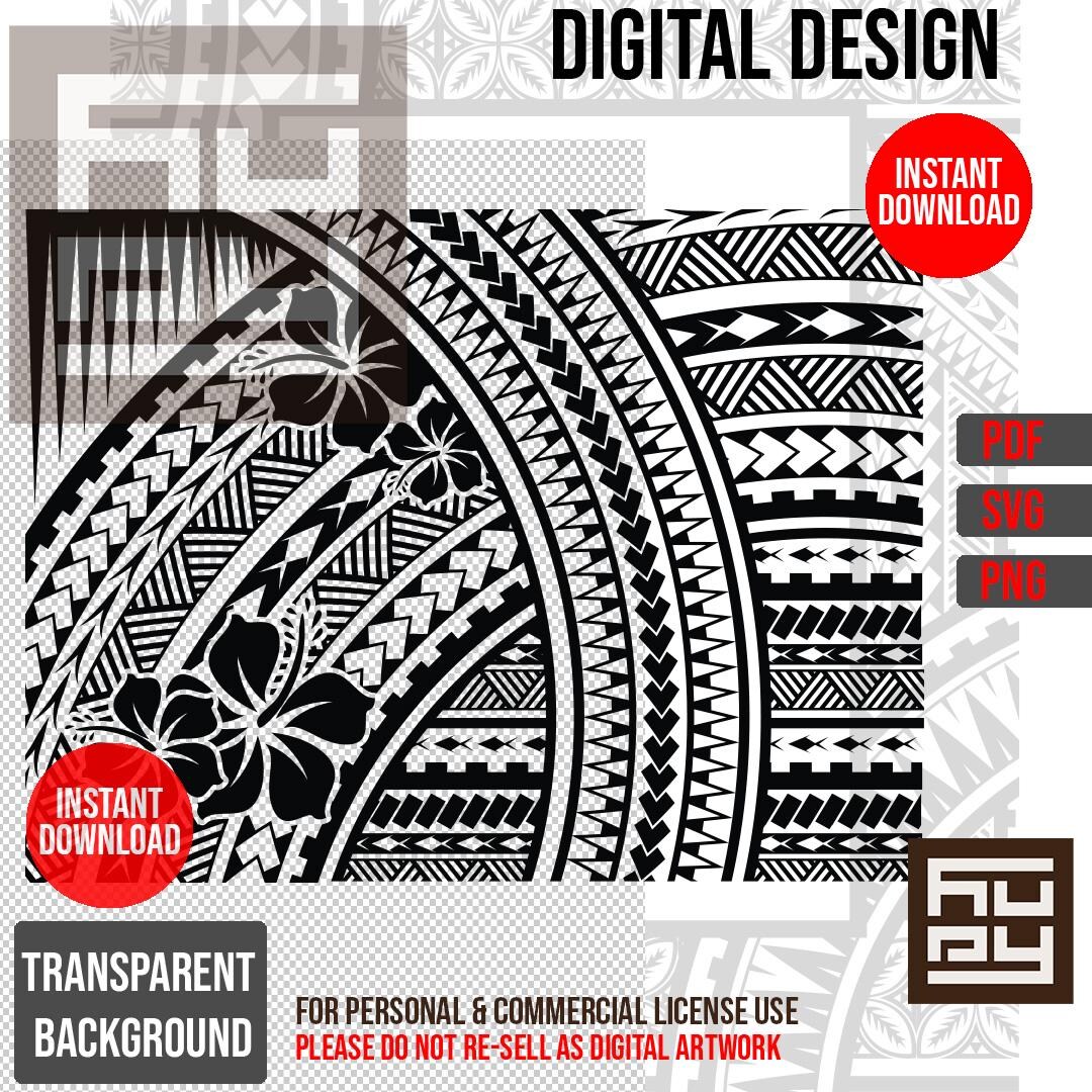 Samoan Tatau Floral Polynesian Design Artwork | SVG Digital Download ...