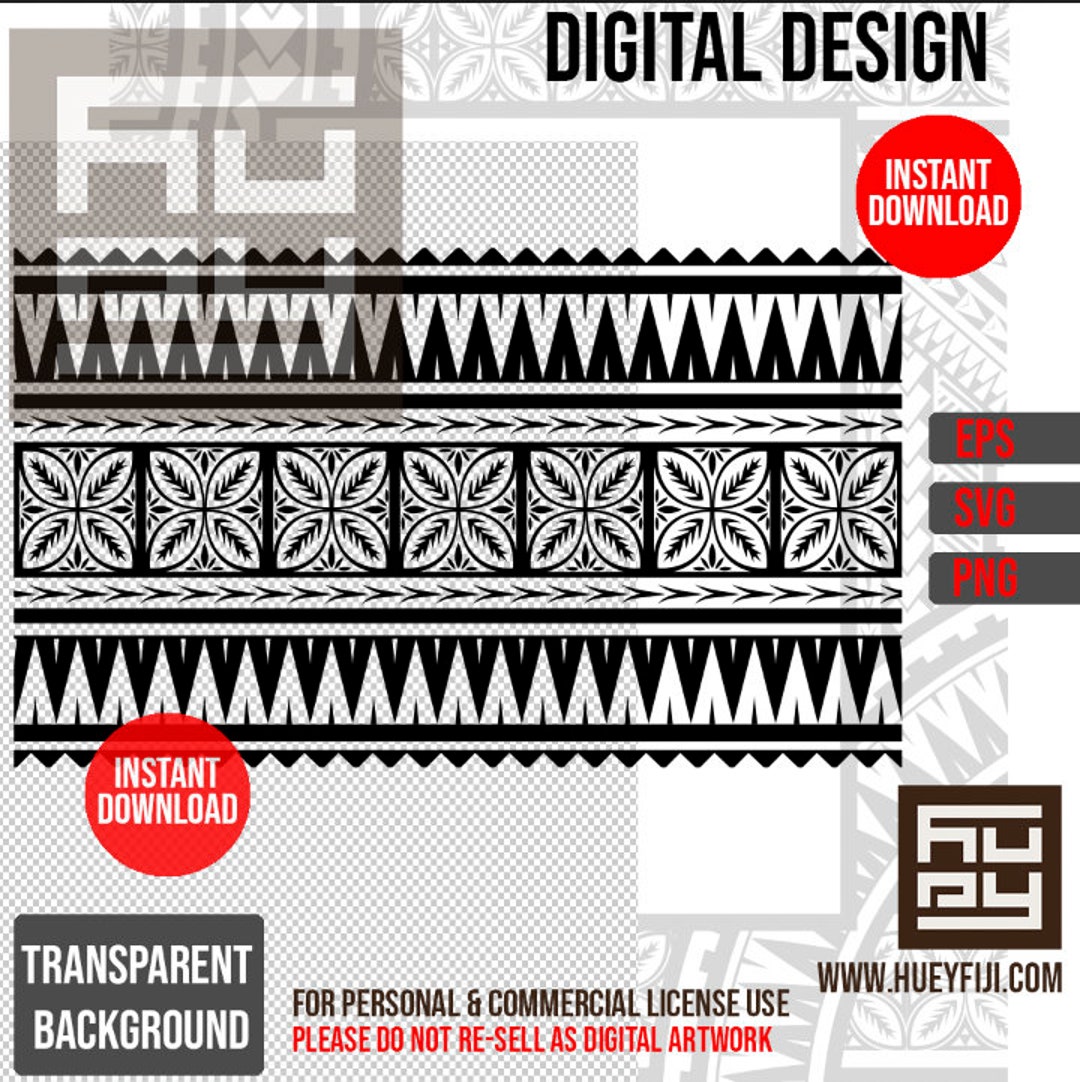 Samoan Tatau Polynesian Tribal Seamless Digital Pattern - Instant ...