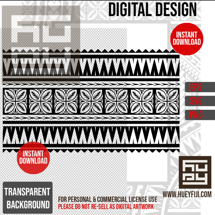 Samoan Tatau Polynesian Tribal Seamless Digital Pattern Instant ...