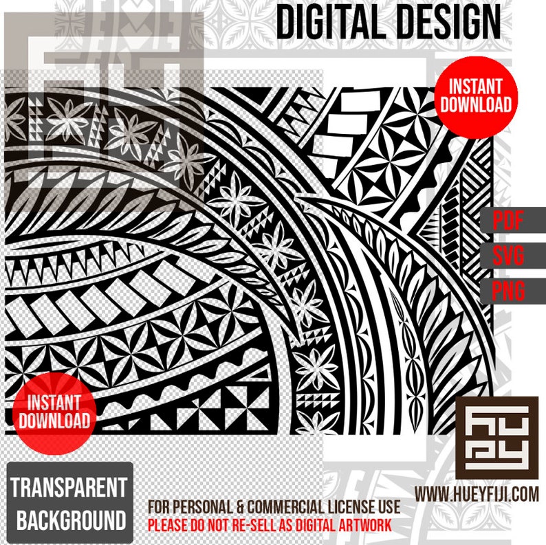 Tongan Kupesi Ngatu Polynesian Tribal Tapa Digital Design - Instant ...