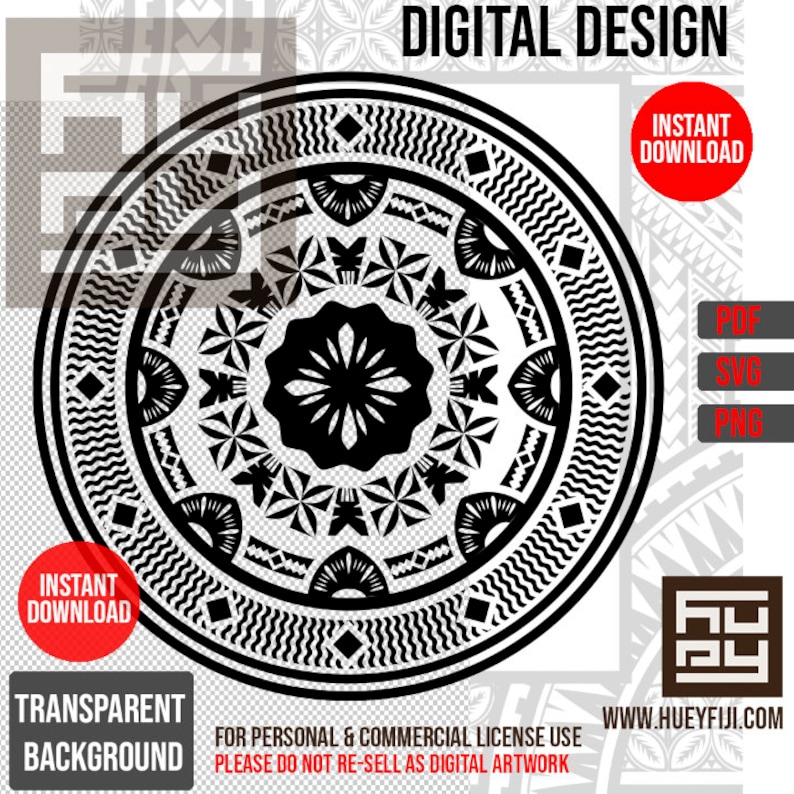 Fiji Kesakesa Tapa Masi Pattern Digital SVG Design 30cmx30xm PNG High ...