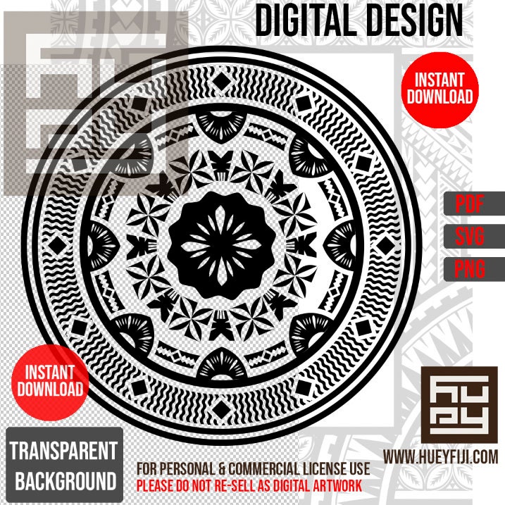 Fiji Kesakesa Tapa Masi Pattern Digital SVG Design 30cmx30xm PNG High ...