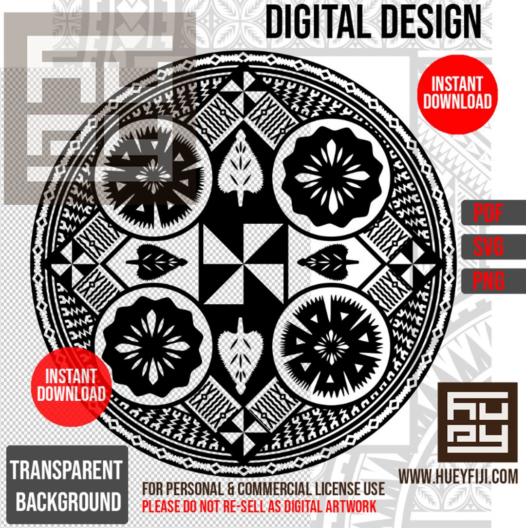 Fijian Kesakesa Masi Pattern Tribal Design - Instant Download - Etsy