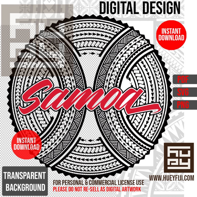 Samoan Tatau Siapo Polynesian Tribal Digital Design Instant Download ...