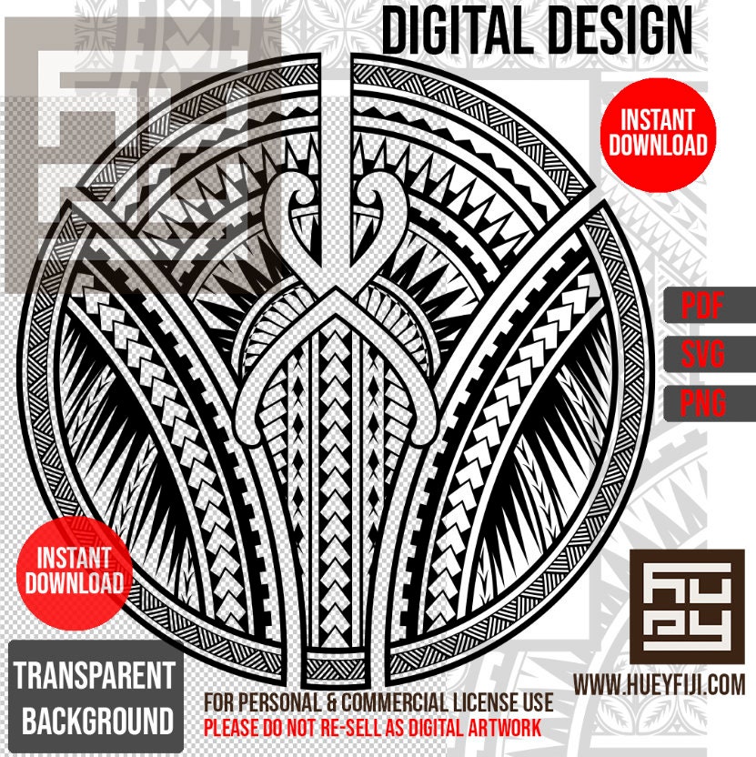 Samoan Tatau Siapo Polynesian Tattoo Tribal SVG Clipart - Digital ...