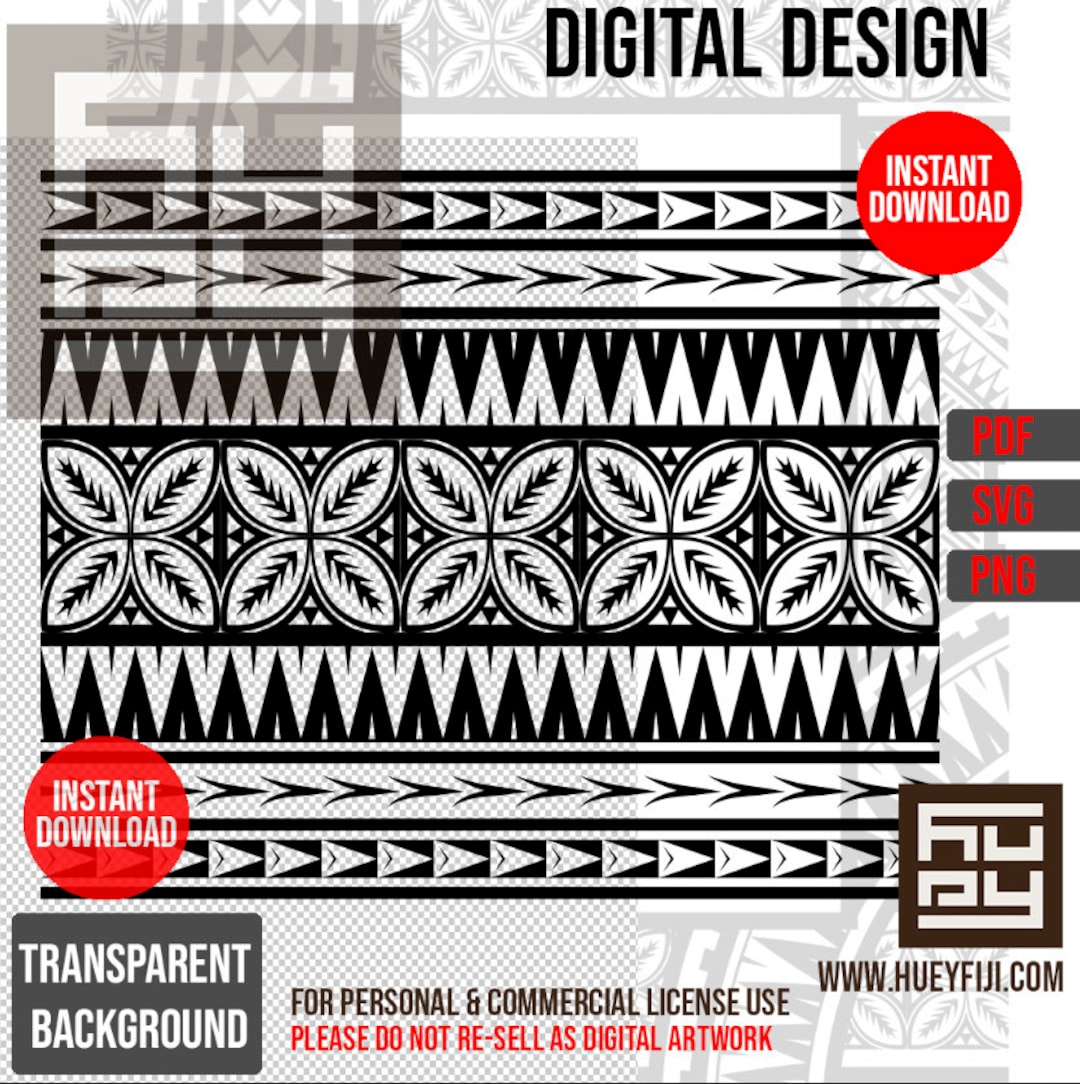 Samoan Siapo 8x10inch Polynesian Tribal Tattoo Pattern - SVG | PNG ...