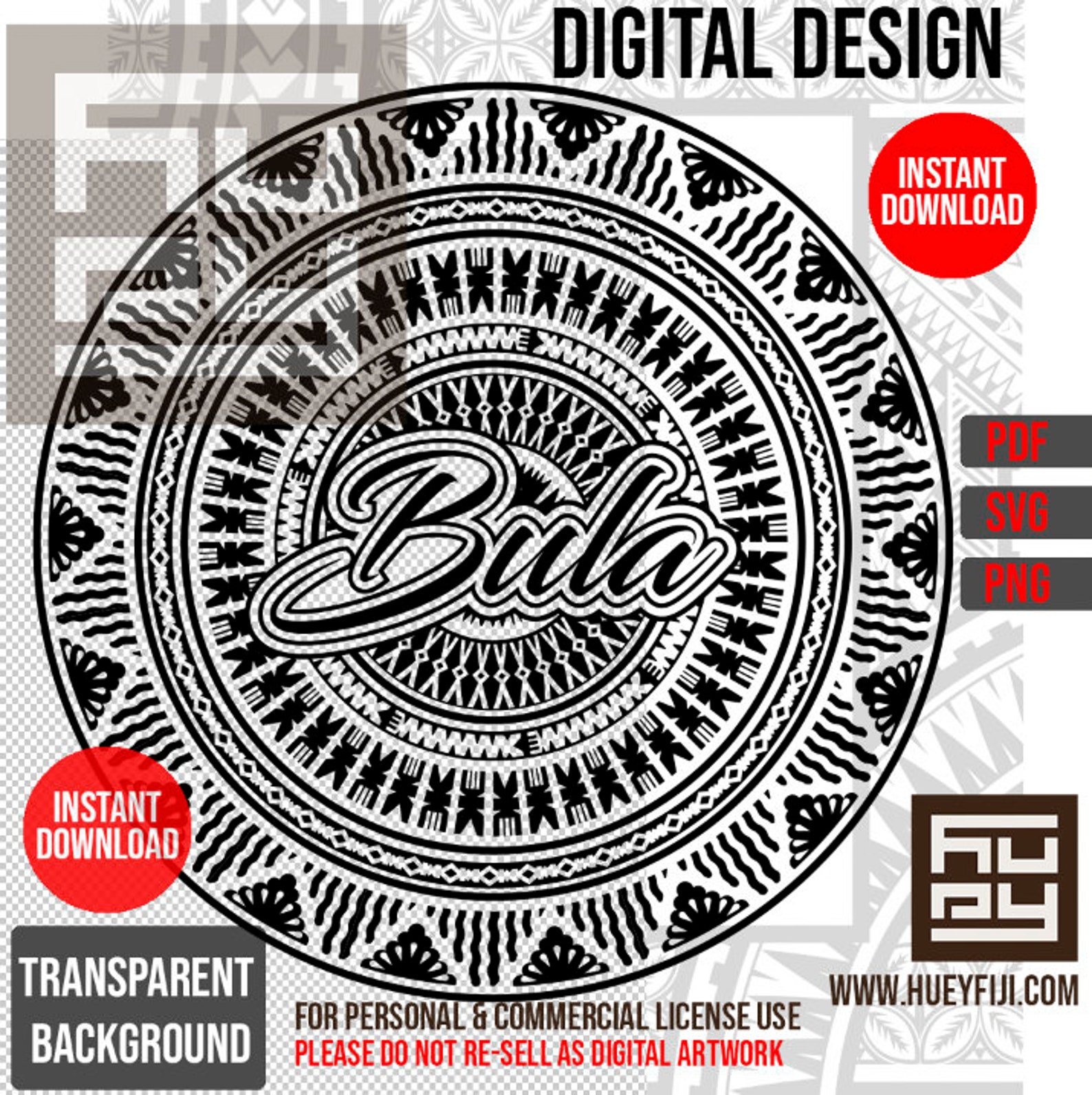 Fijian Kesakesa Masi Tribal Tapa Melanesian Digital Design Pattern ...