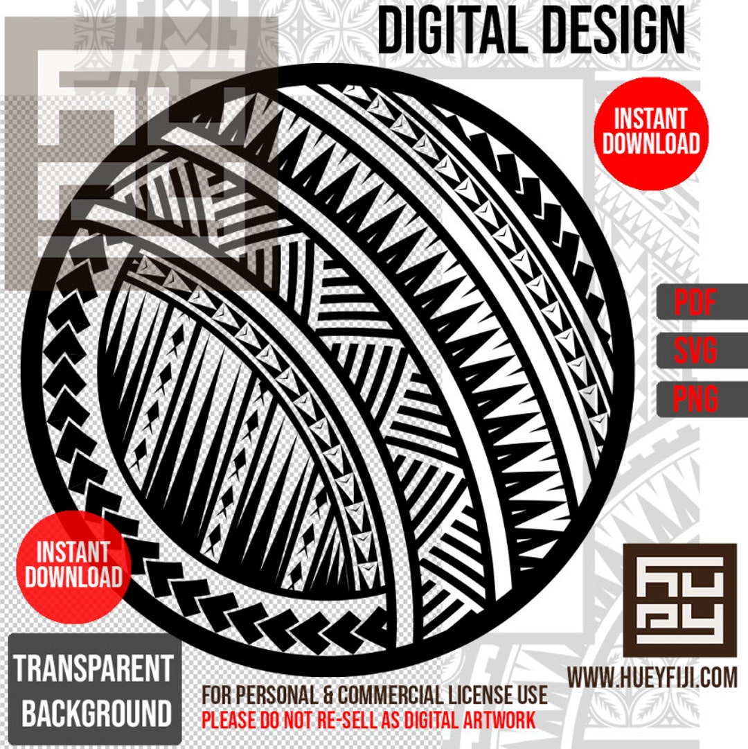 Samoan Tatau Polynesian Siapo Tribal Tattoo Print Design - Instant ...