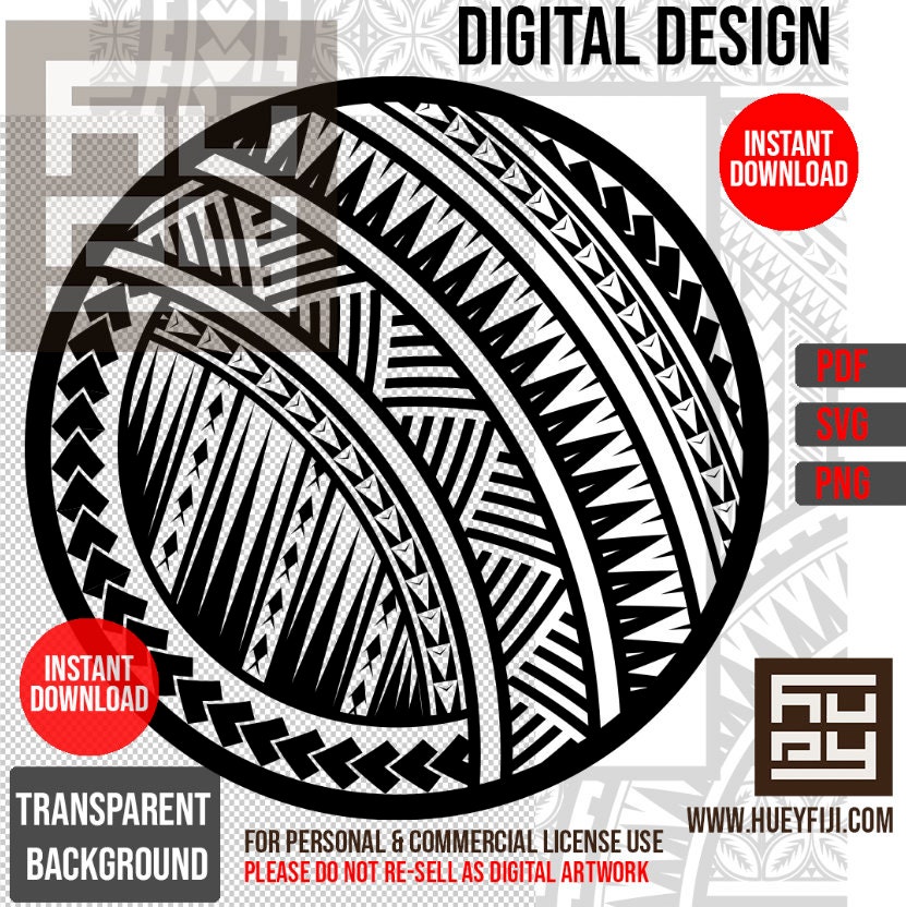Samoan Tatau Polynesian Siapo Tribal Tattoo Print Design - Instant ...