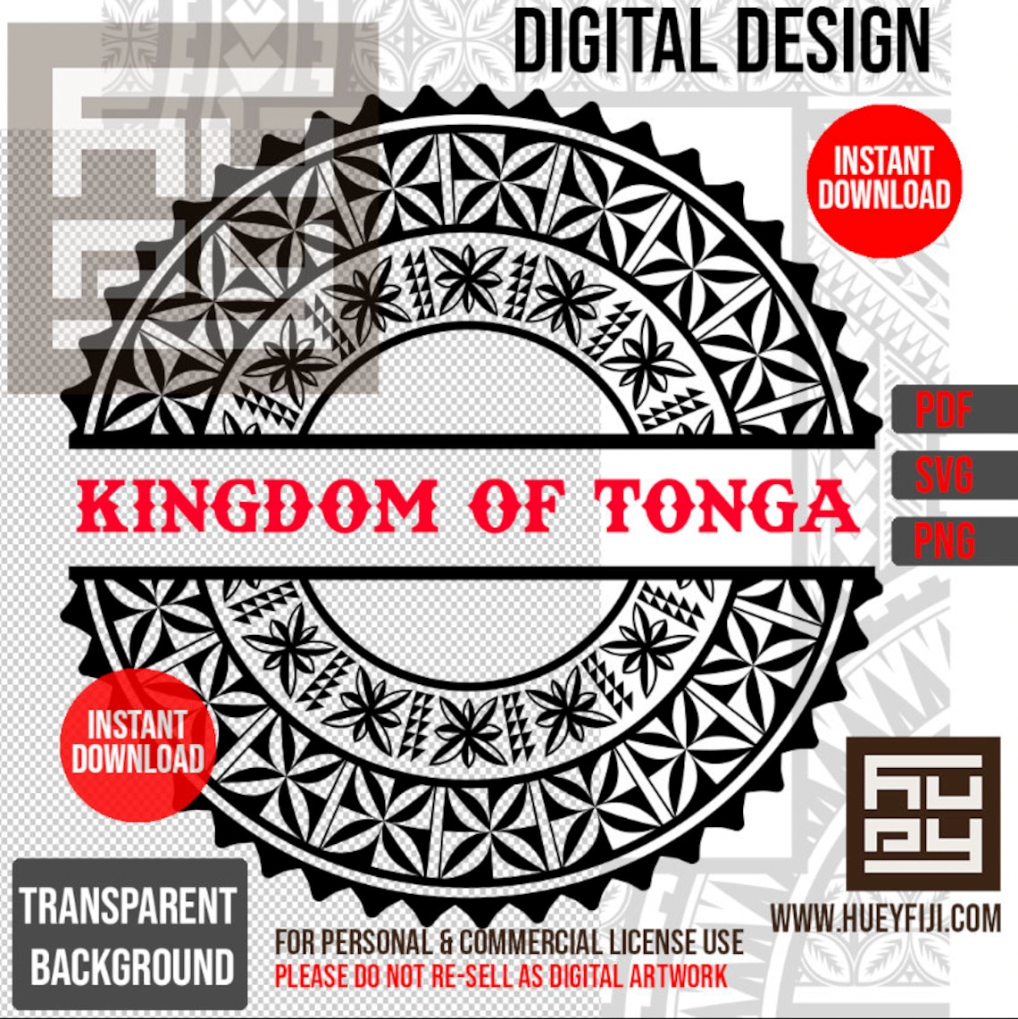 Polynesisches Königreich Tonga Kupesi Ngatu Tribal Digital Design ...